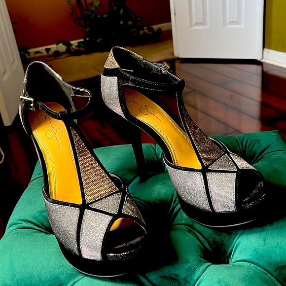 Jessica Simpson | Shoes | Jessica Simpson Gunmetal Combo Shimmer ...